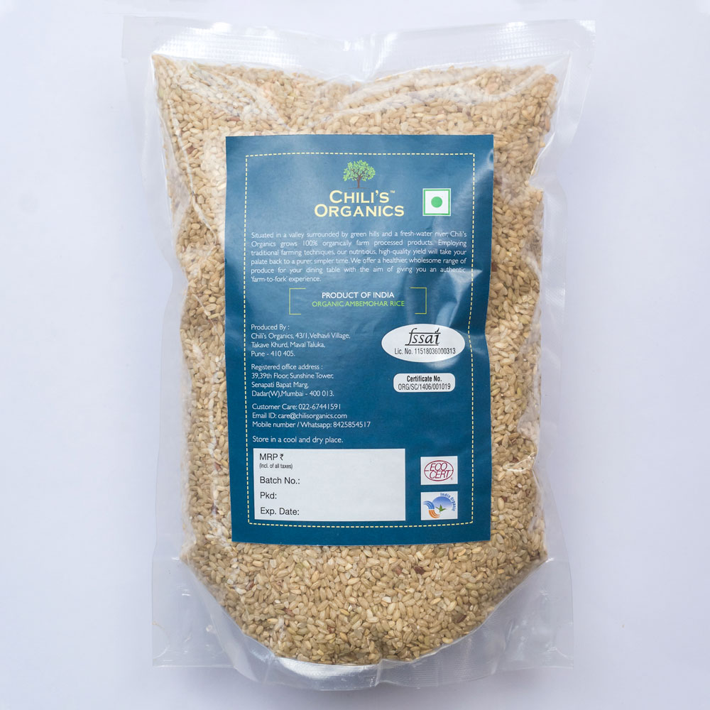 Ambemohar Rice (Unpolished) | Chili's Organics